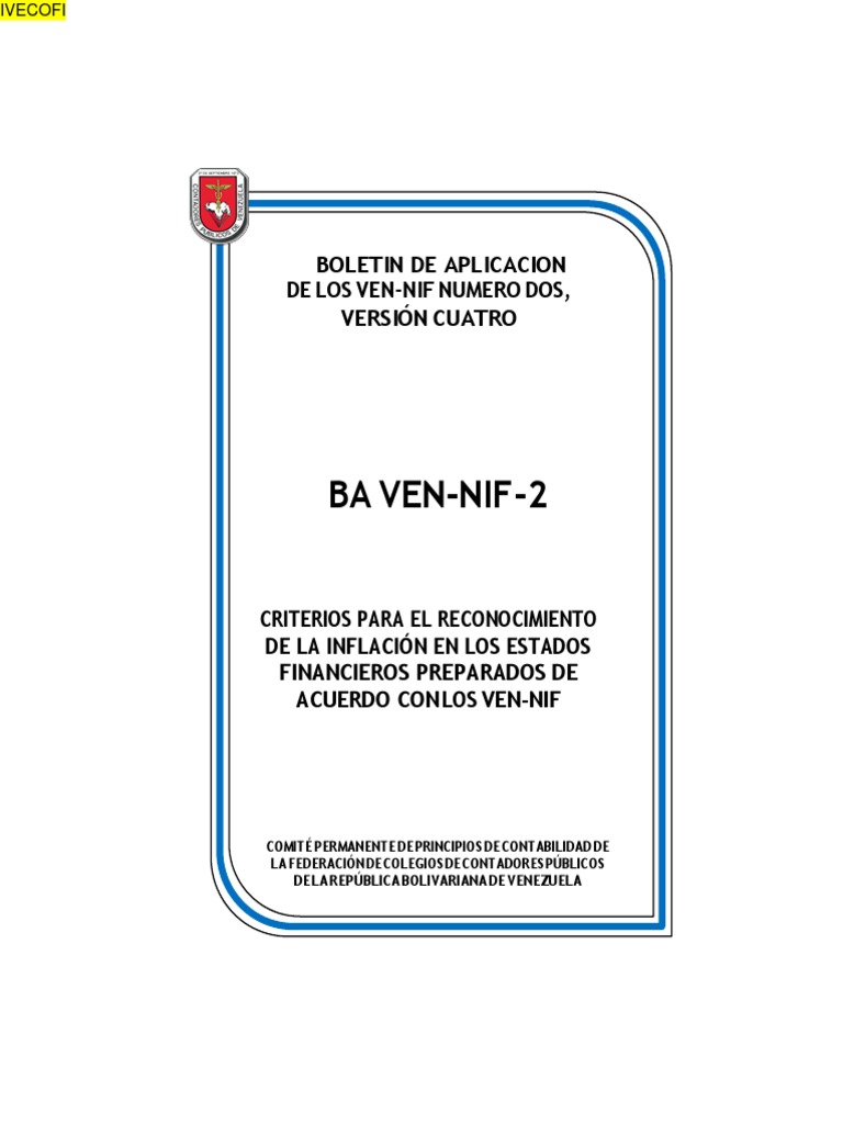 Reconocimiento de Inflación en VEN-NIF | PDF | normas internacionales ...