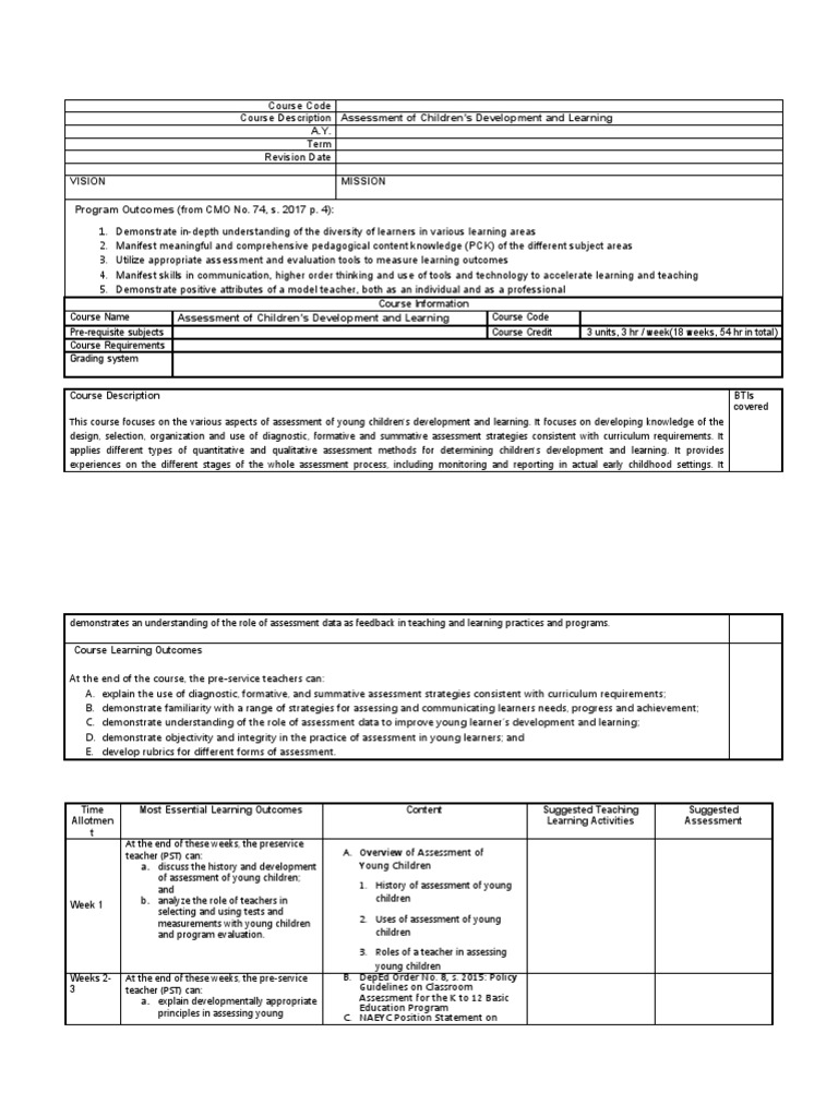 Assessment of Children's Development and Learning | PDF | Educational ...