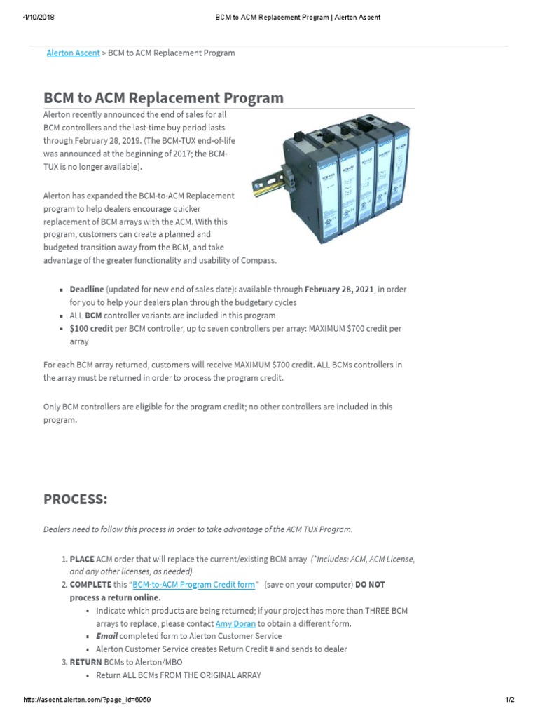 BCM to ACM Replacement Program Details | PDF | Computing