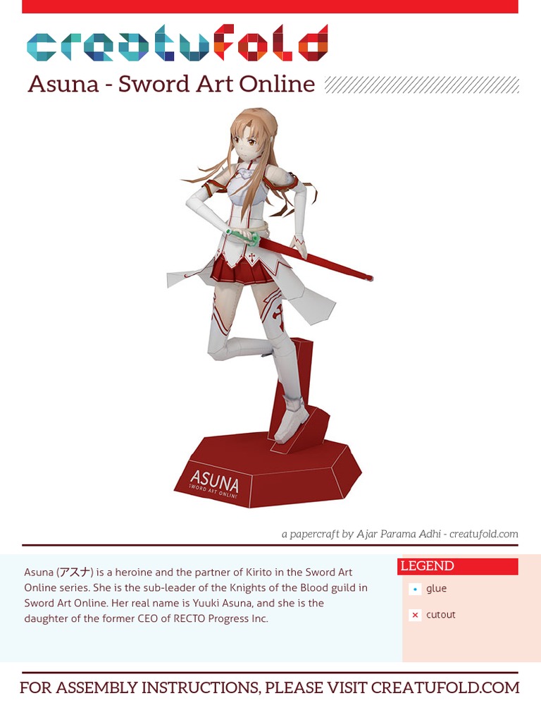 Asuna Papercraft Model Instructions | PDF | Characters Created
