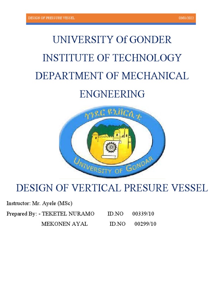 Design of Pressure Vessel | PDF | Stress (Mechanics) | Boiler