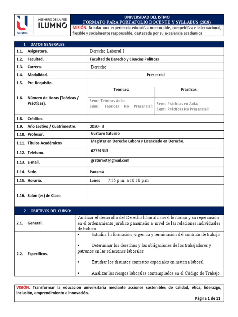 Syllabus Plantilla Nuevo Modelo | PDF | Maestros | Inclusión (Educación)