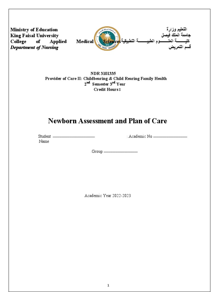 Newborn Assessment and Plan of Care: A Comprehensive Guide to ...