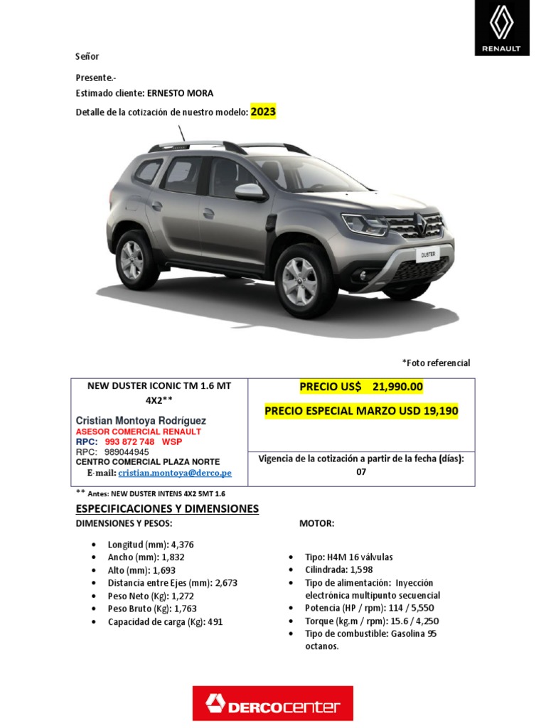 New Duster Iconic TM 1.6 MT 4x2 2023 | PDF | Sistema de freno ...
