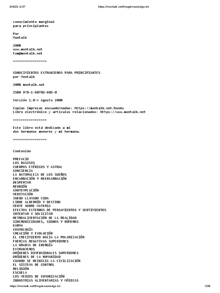 Fringe Knowledge For Beginners | PDF | Sueño | Pensamiento