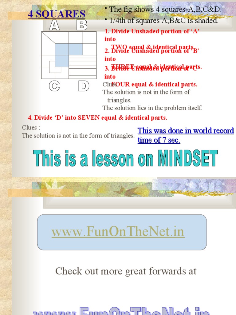 4 Squares: This Was Done in World Record Time of 7 Sec | PDF