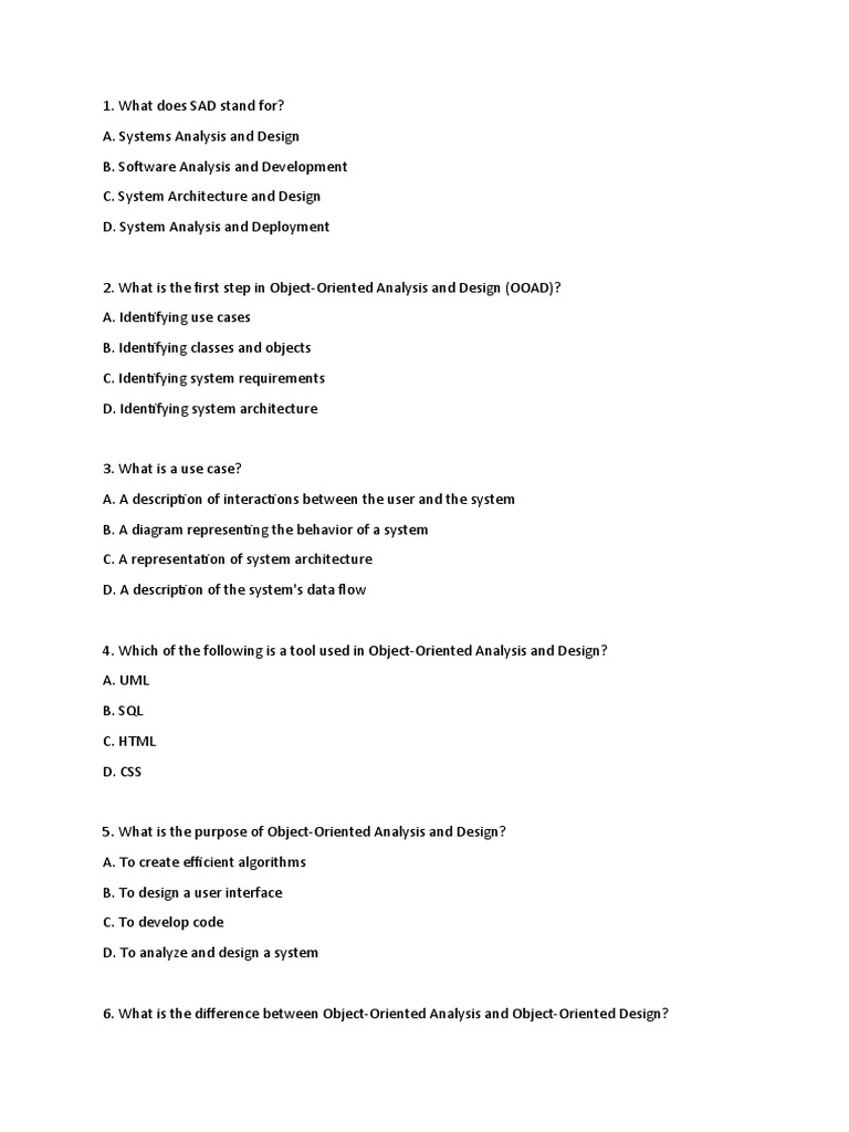Oosad Question Download Free Pdf Software Development Process Databases