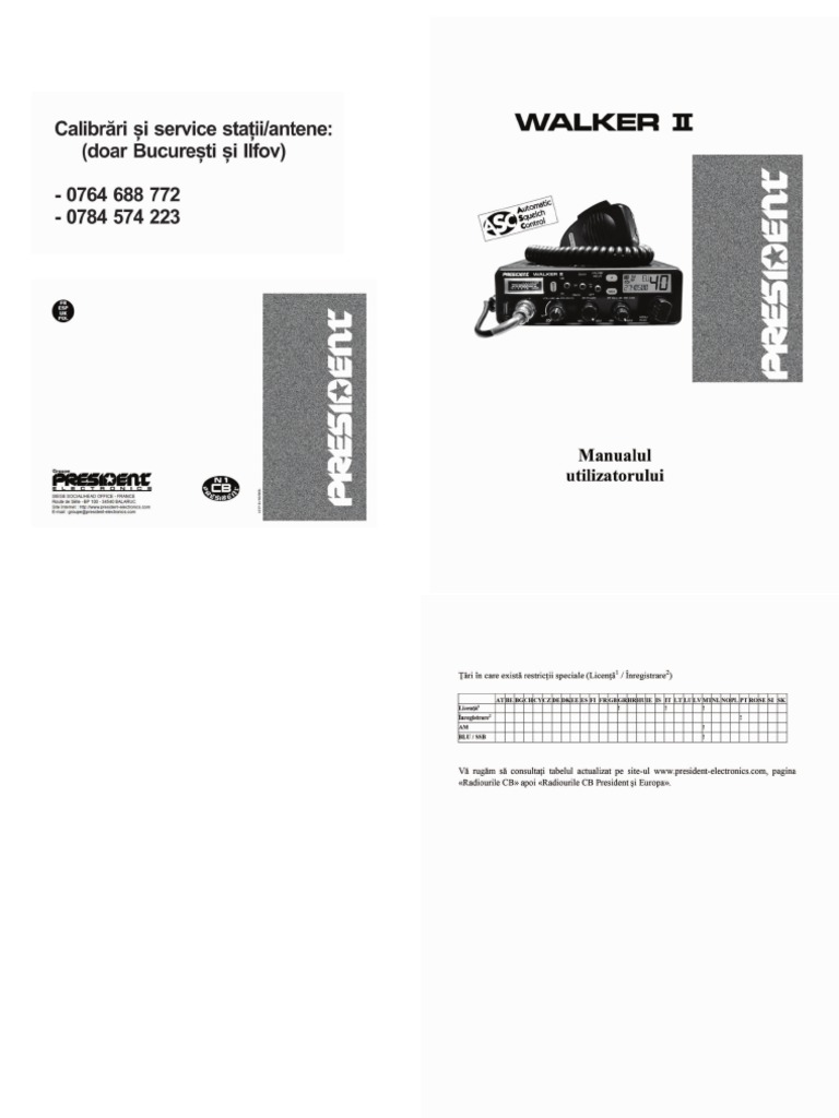 Manual Utilizare 8080794 2 Manual-Utilizare-President-Walker-Ii | PDF
