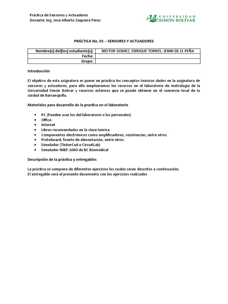 Practica - 01 - Sensores y Actuadores - ECG | PDF | Electrocardiografia | Frecuencia