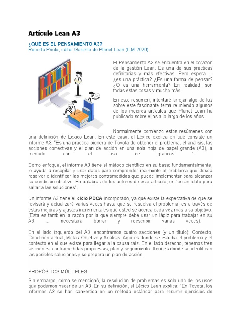 Introducción al Pensamiento A3 en Lean | PDF | Pensamiento | Planificación
