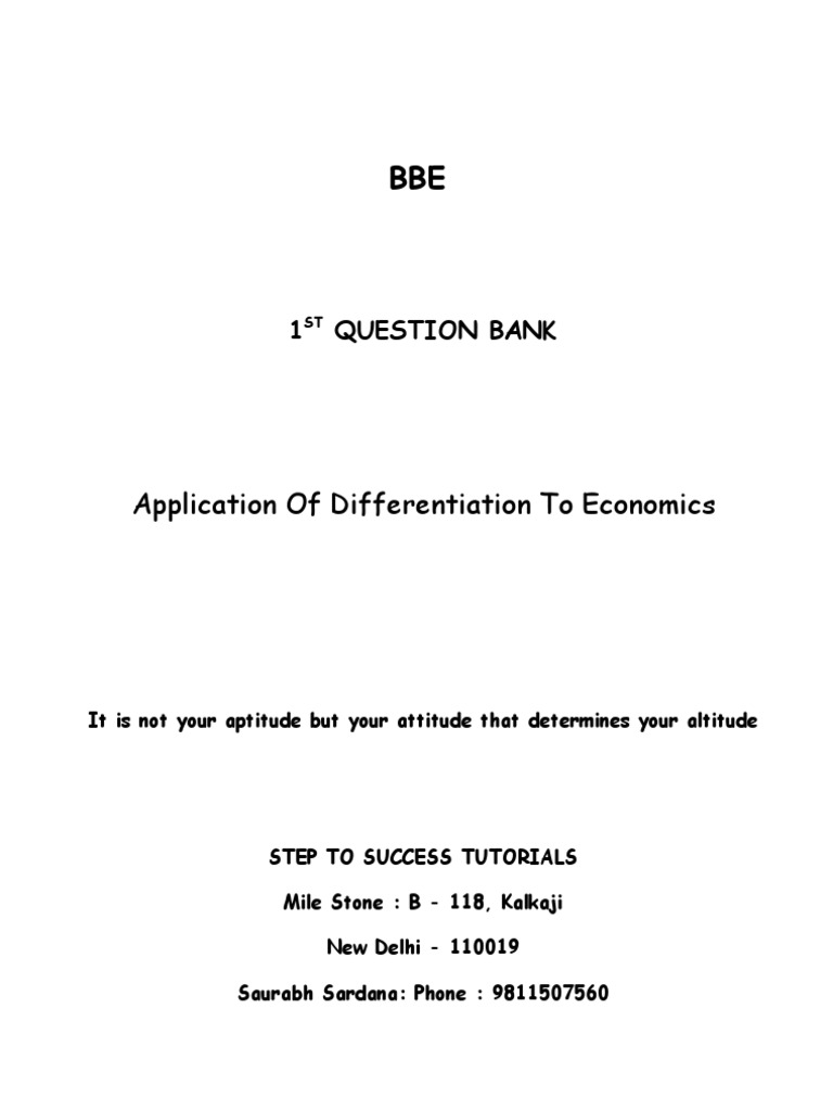 Economics Differentiation Guide | PDF | Demand | Demand Curve