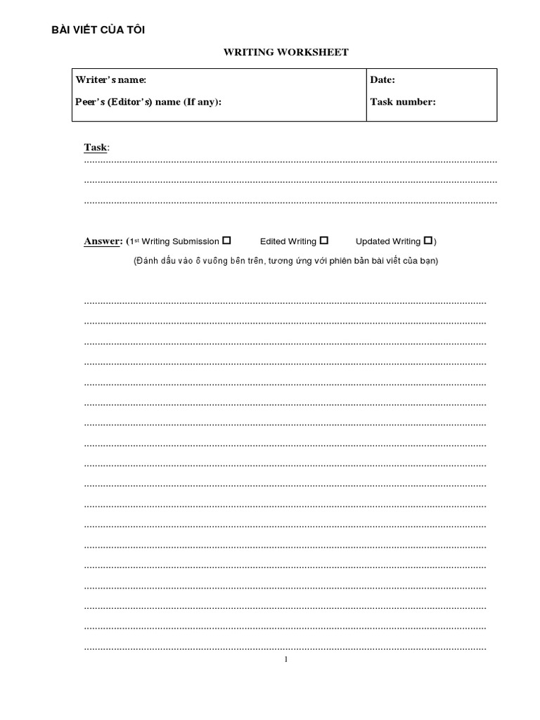 Writing Sheet Portfolio Template | PDF