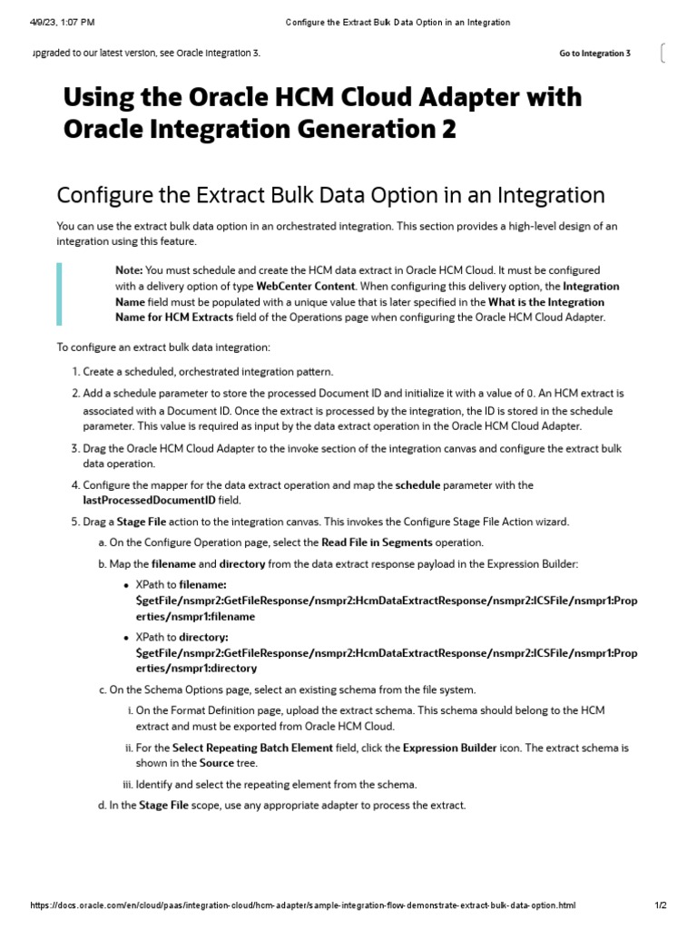 Configure The Extract Bulk Data Option in An Integration | PDF | Xml Schema | Computer File