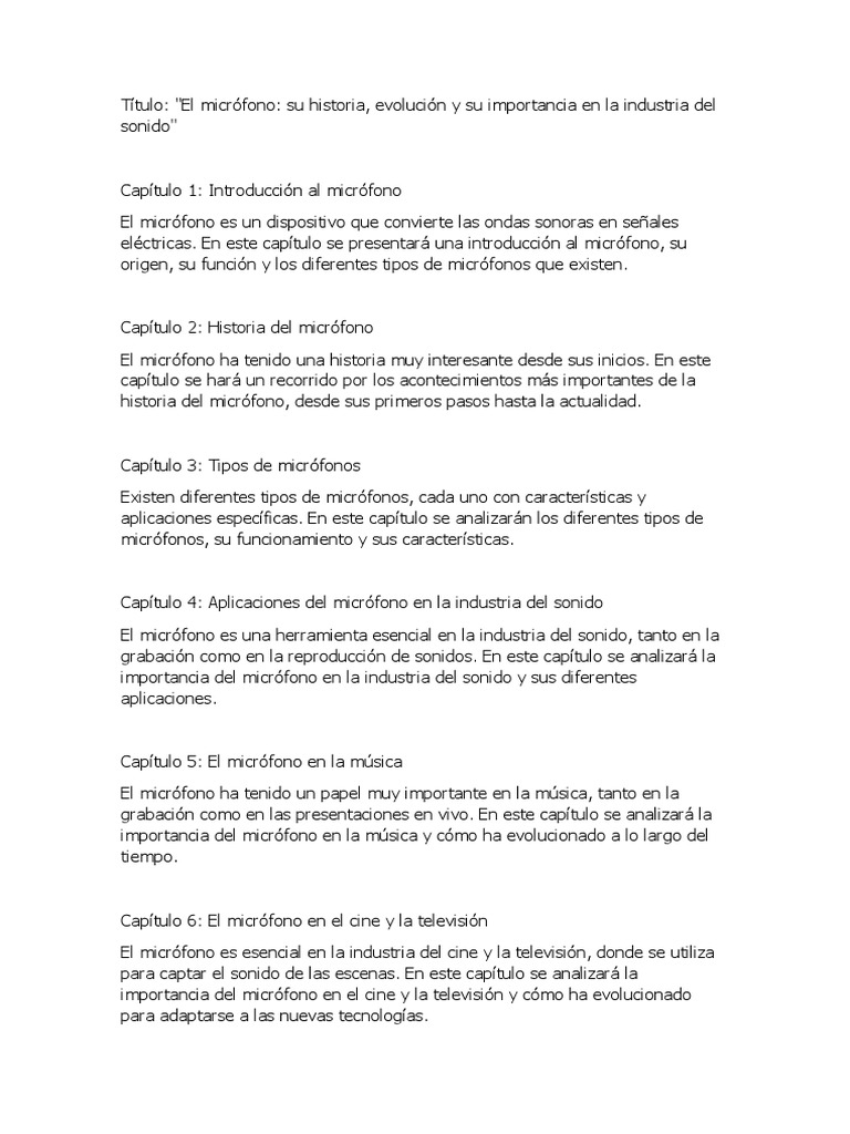 Historia del micrófono y su evolución | PDF | Micrófono | Evolución