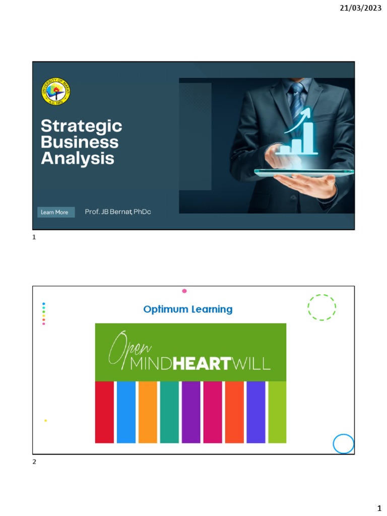 Session 2 - Strategic Business Analysis - AMA - 1 | PDF | Strategic ...