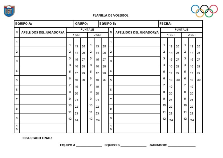 Planilla de Voley | PDF