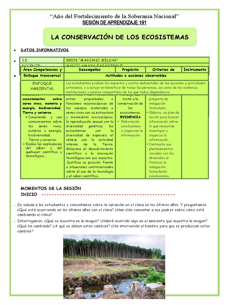 Actividad 191 Conservación de Los Ecosistemas | PDF | Biodiversidad ...