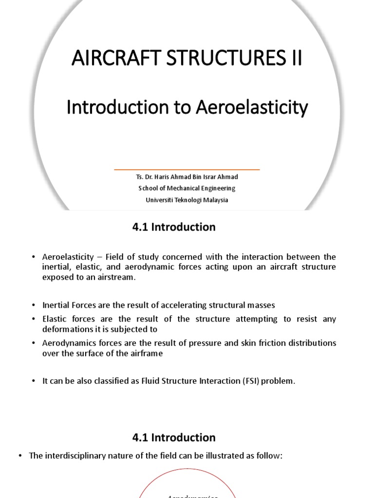 Chapter 4-Introduction To Aeroelasticity 20222023 | PDF | Chemical Engineering | Flight