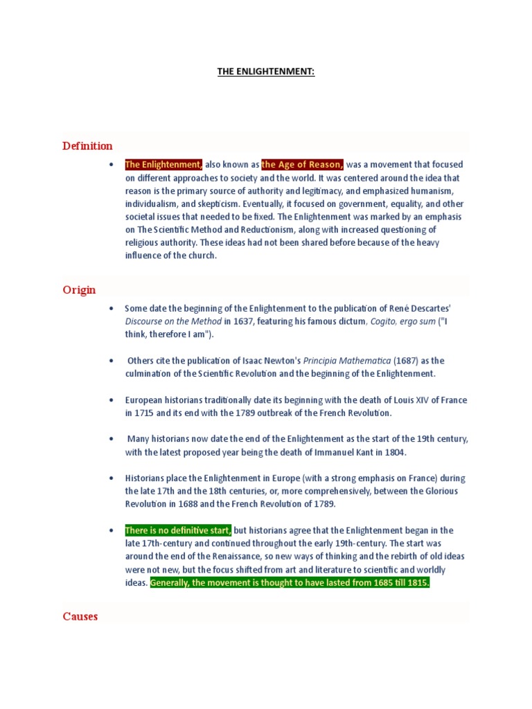 The Enlightenment, The Age of Reason | PDF | Rationalism | Epistemology