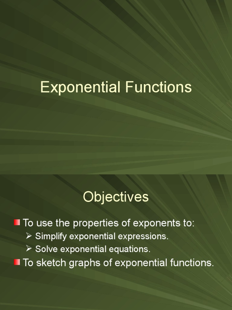Exponential Functions Guide | PDF | Exponential Function | Equations