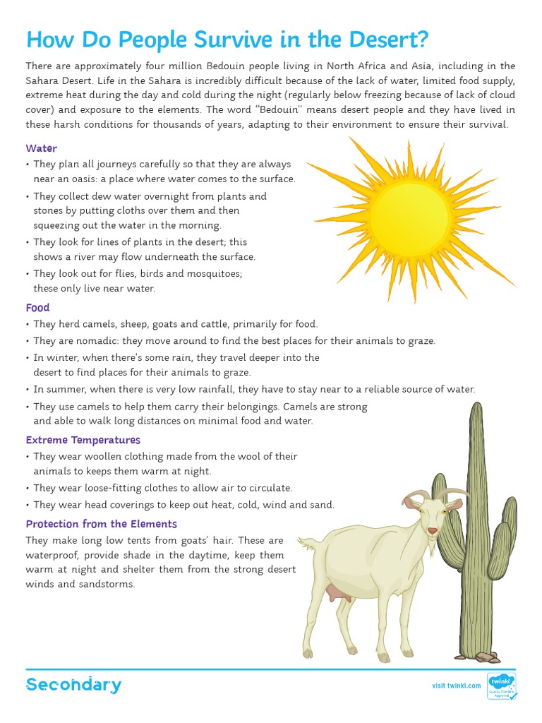 How Do People Survive in The Desert | PDF