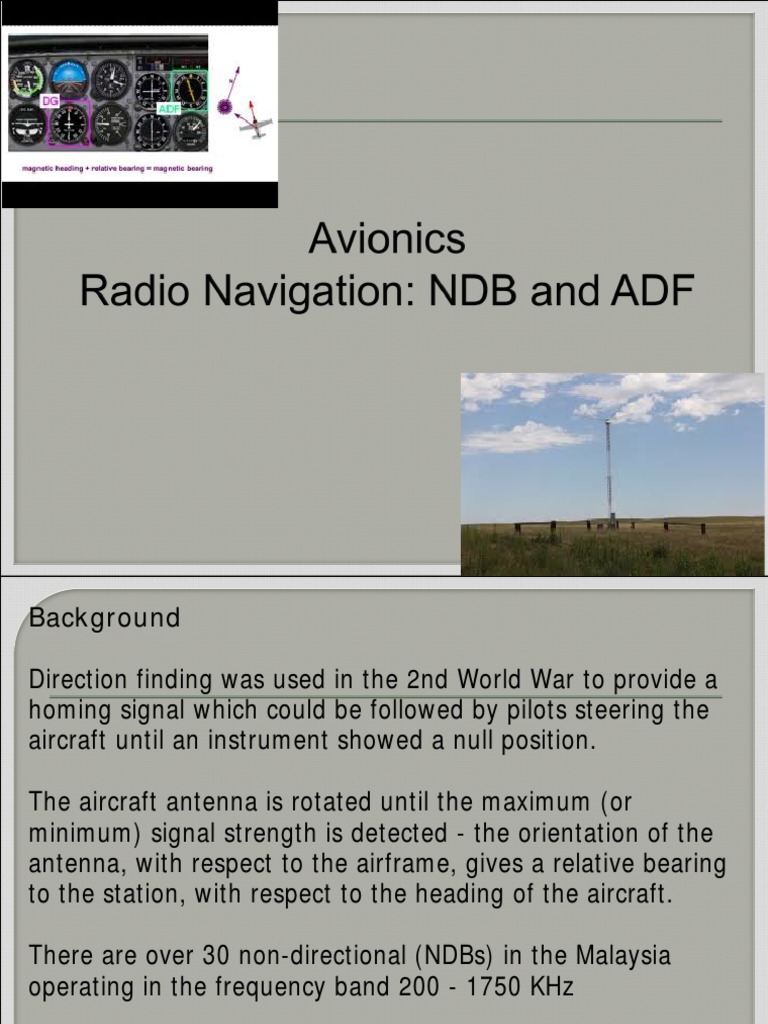 AIA13 -Avionics Radio Navigation - NDB and ADF | PDF | Antenna (Radio ...
