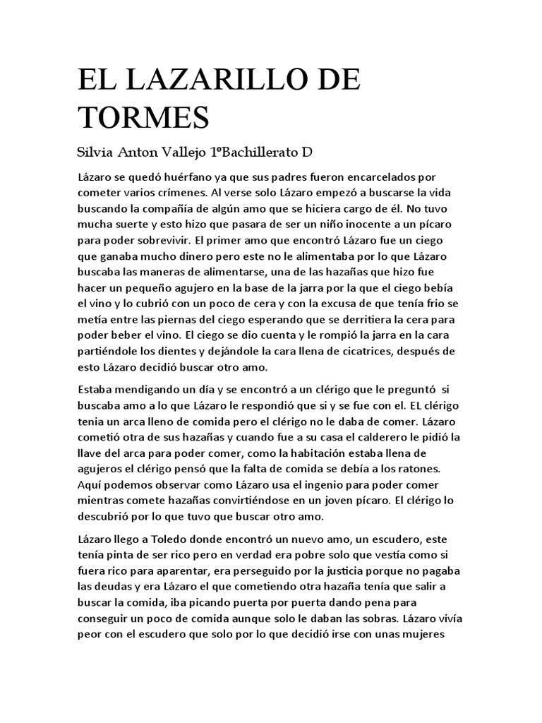 El Lazarillo de Tormes | PDF