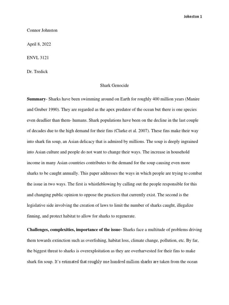 Wildlife Management Final Project | PDF | Sharks