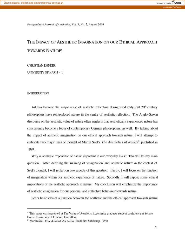 Estética Natureza | PDF | Aesthetics | Experience