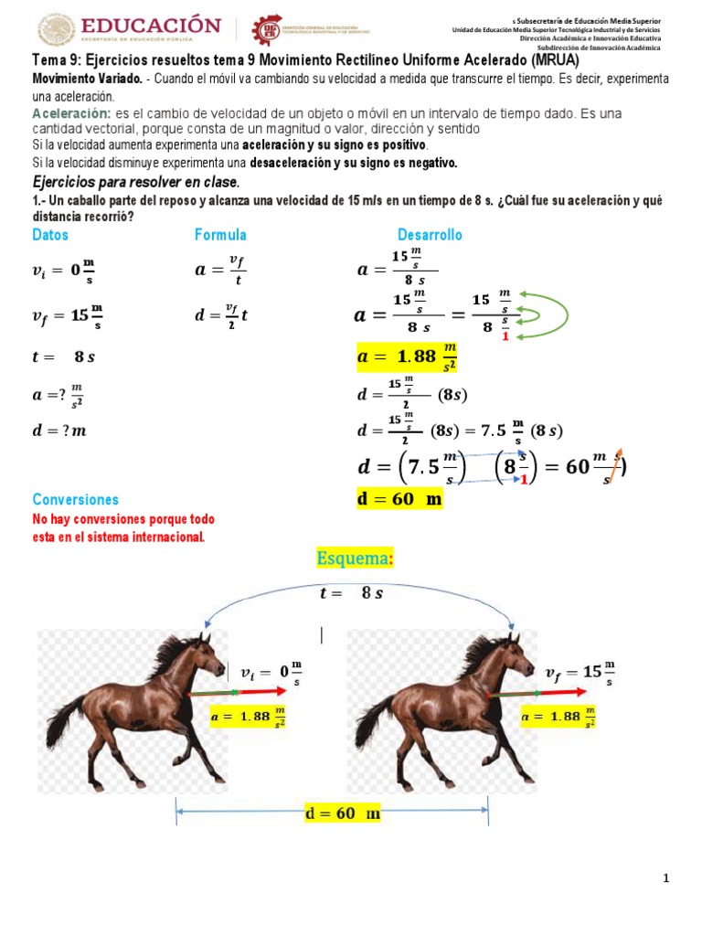 Tema 9 Ejercicios Resueltos Tema 9 Movimiento Rectilíneo Uniforme ...