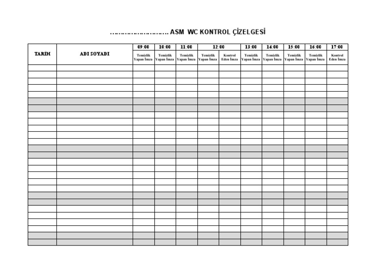 WC Kontrol Cizelgesi | PDF