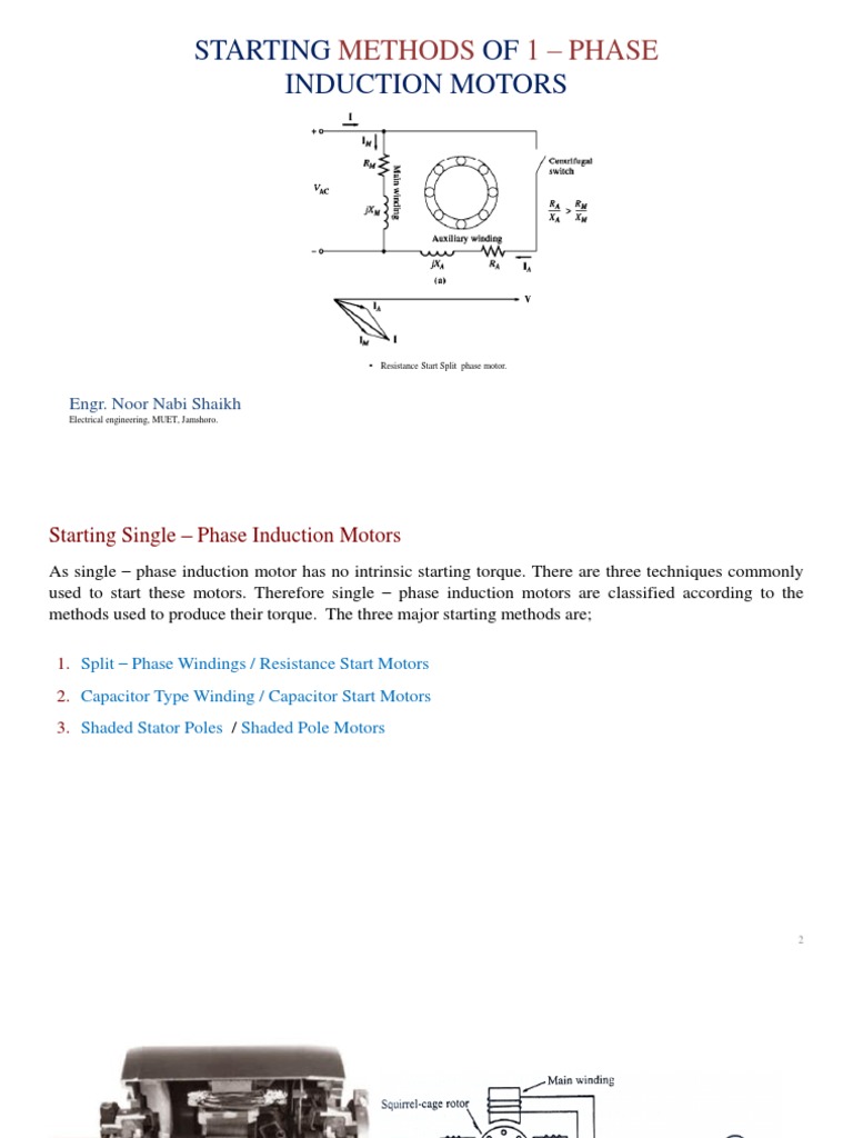 Lec # 21 Starting Methods of Single Phase Induction Motors | PDF Lec # 21 Starting Methods of Single Phase Induction Motors | PDF