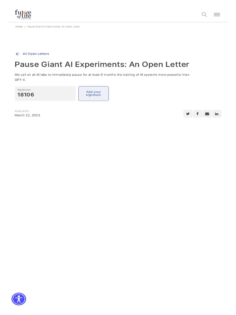 Pause Giant AI Experiments: An Open Letter | PDF | Artificial Intelligence | Intelligence (AI ...