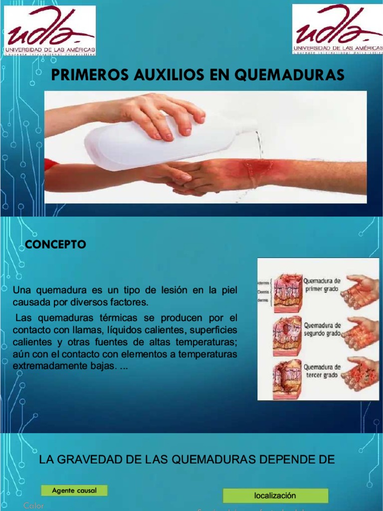Primeros Auxilios Por Quemaduras | PDF | Quemar | Piel