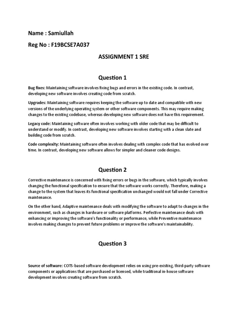 SRE Assignment 1 | Download Free PDF | Software | Source Code SRE Assignment 1 | Download Free PDF | Software | Source Code
