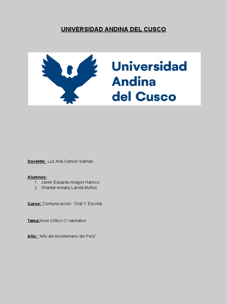 Nivel Crítico o Valorativo | PDF | Comprensión lectora | Aprendizaje