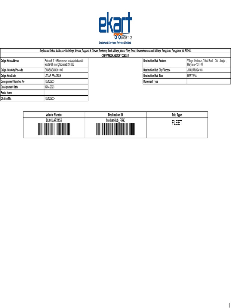 Fleet: Dl01Laf2152 Motherhub - FRK | PDF | Receipt | Invoice
