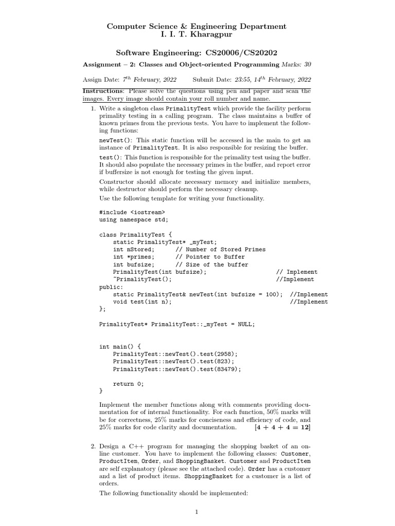 C++ Assignment | PDF | Class (Computer Programming) | Computer Programming C++ Assignment | PDF | Class (Computer Programming) | Computer Programming
