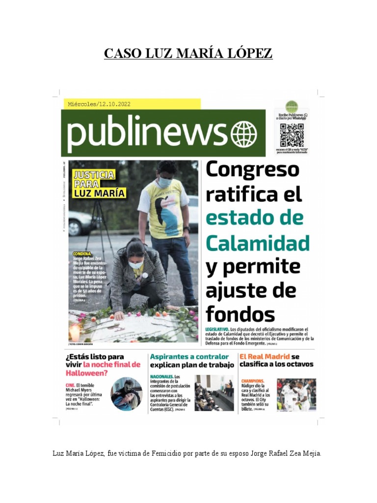 Caso Luz María López: Luz María López, Fue Víctima de Femicidio Por ...