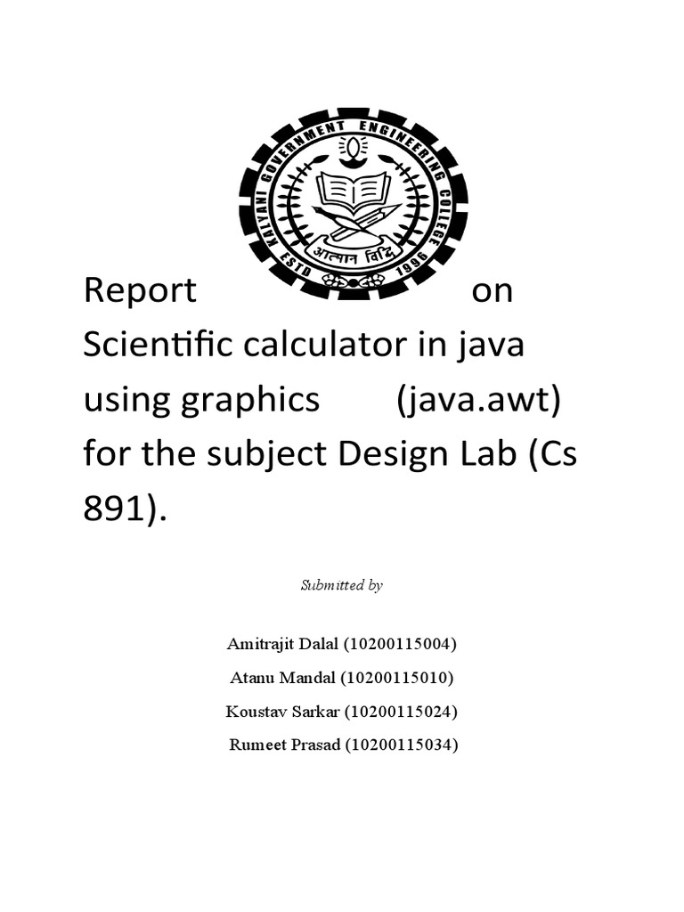 Java Scientific Calculator Design Report | PDF