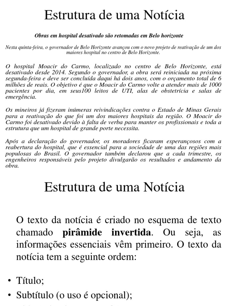 Estrutura de Uma Notícia | PDF | Hospital