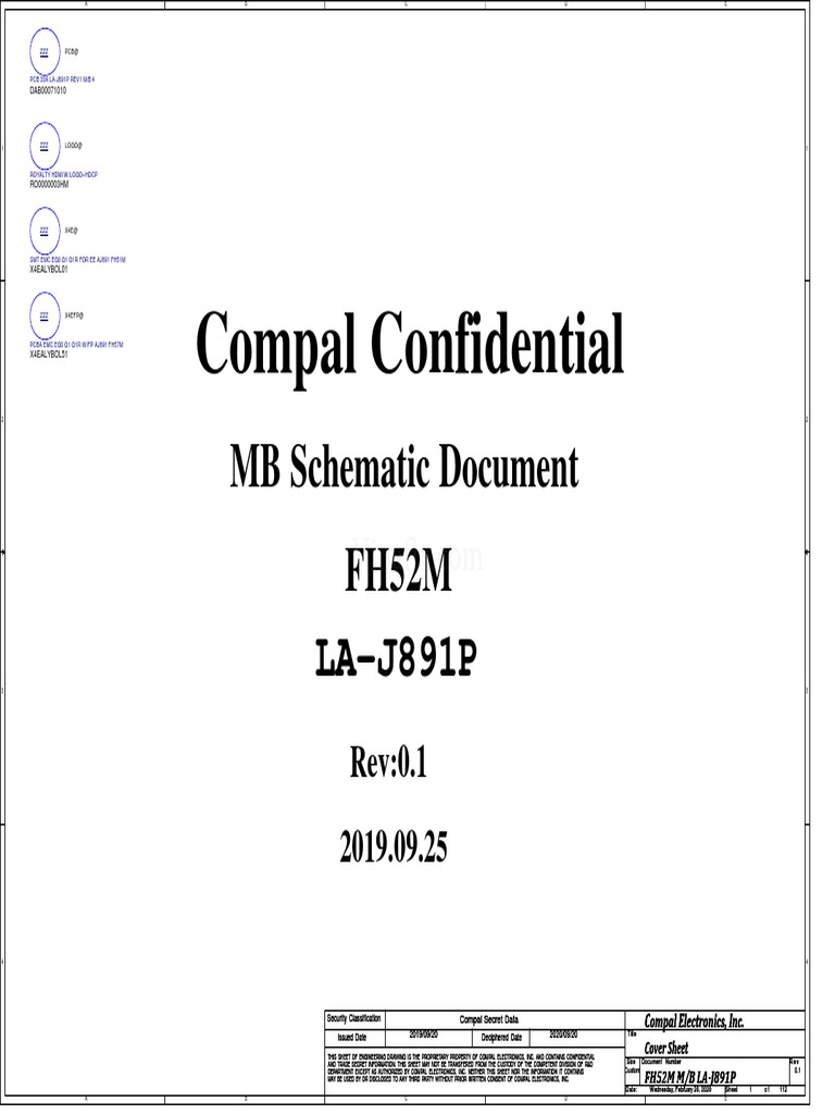 Acer Nitro 5 AN515-52 Compal FH52M LA-J891P Rev 0.1 Schematic Diagram | PDF | Electrical ...