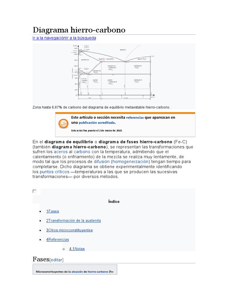 Diagrama de Hierro y Carbono | Descargar gratis PDF | Carbón | Átomos