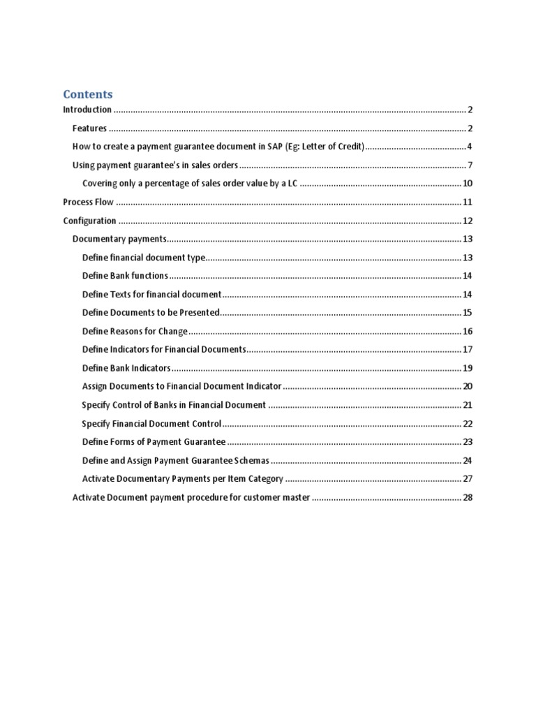 SAP Payment Guarantee Procedures | PDF | Letter Of Credit | Payments