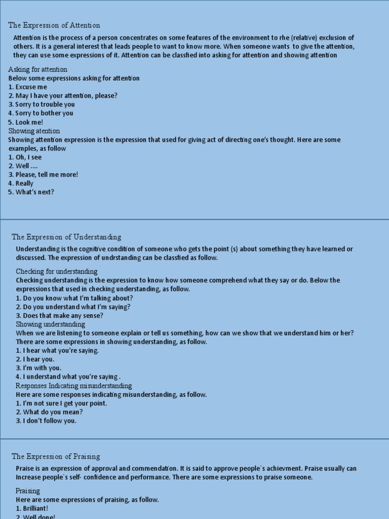 The Expression of Attention | PDF | Attention | Understanding