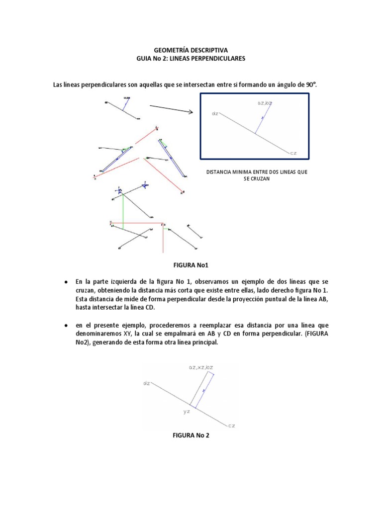 Guía Geometría Descriptiva Líneas Perpendiculares | PDF | Perpendicular ...