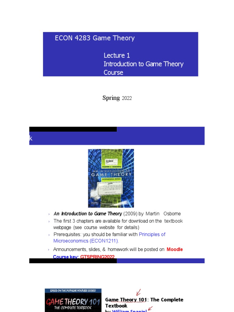1 - Chatper 1 - Introduction To The Course Game Theory | PDF ...