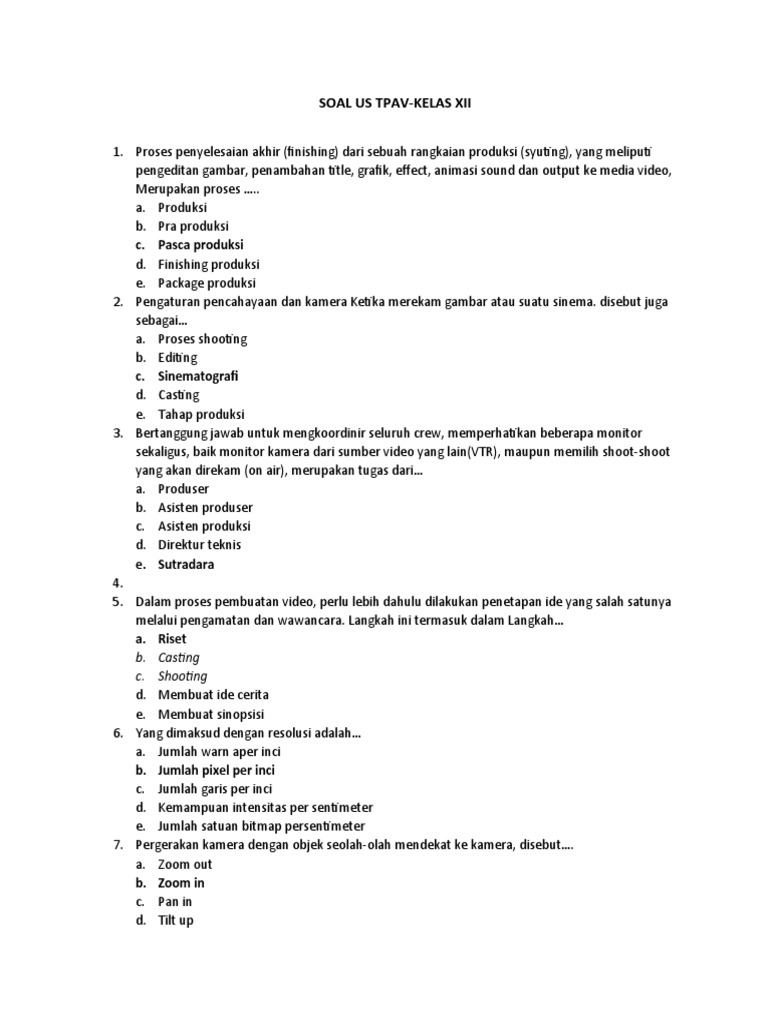 Soal Uas-Tpav-Xii | PDF | Komputer
