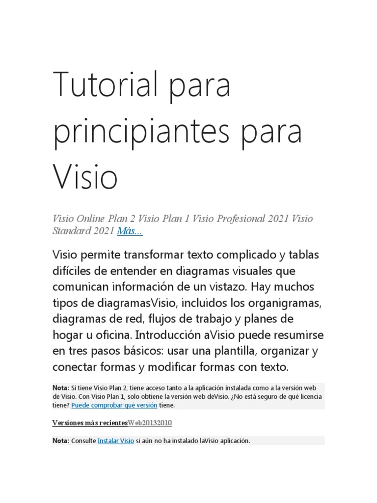 Tutorial básico de Microsoft Visio | PDF | Ventana (informática ...