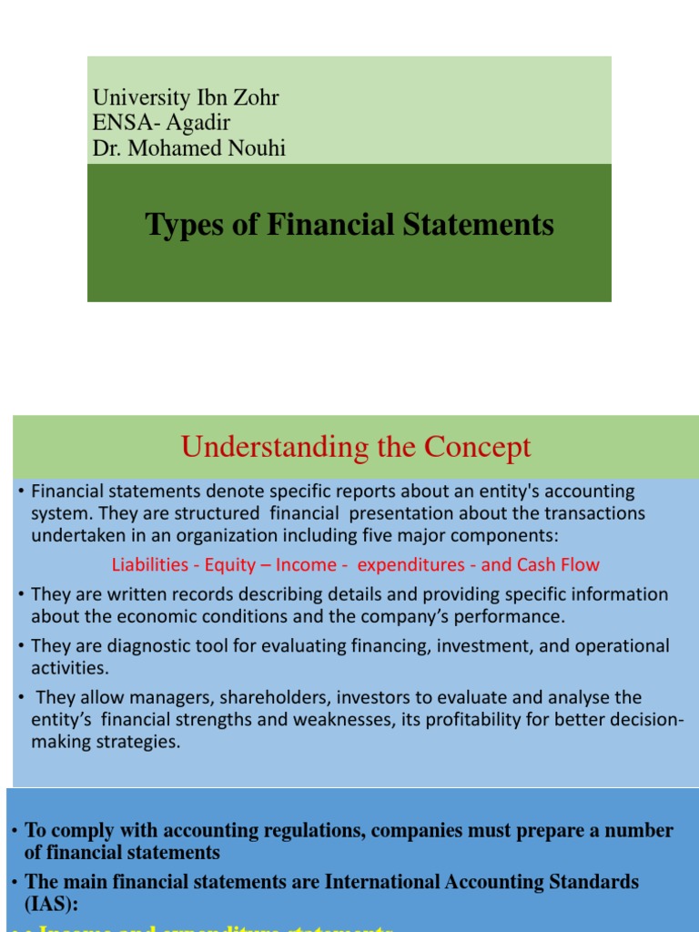 Types of Financial Statements | PDF | Equity (Finance) | Balance Sheet